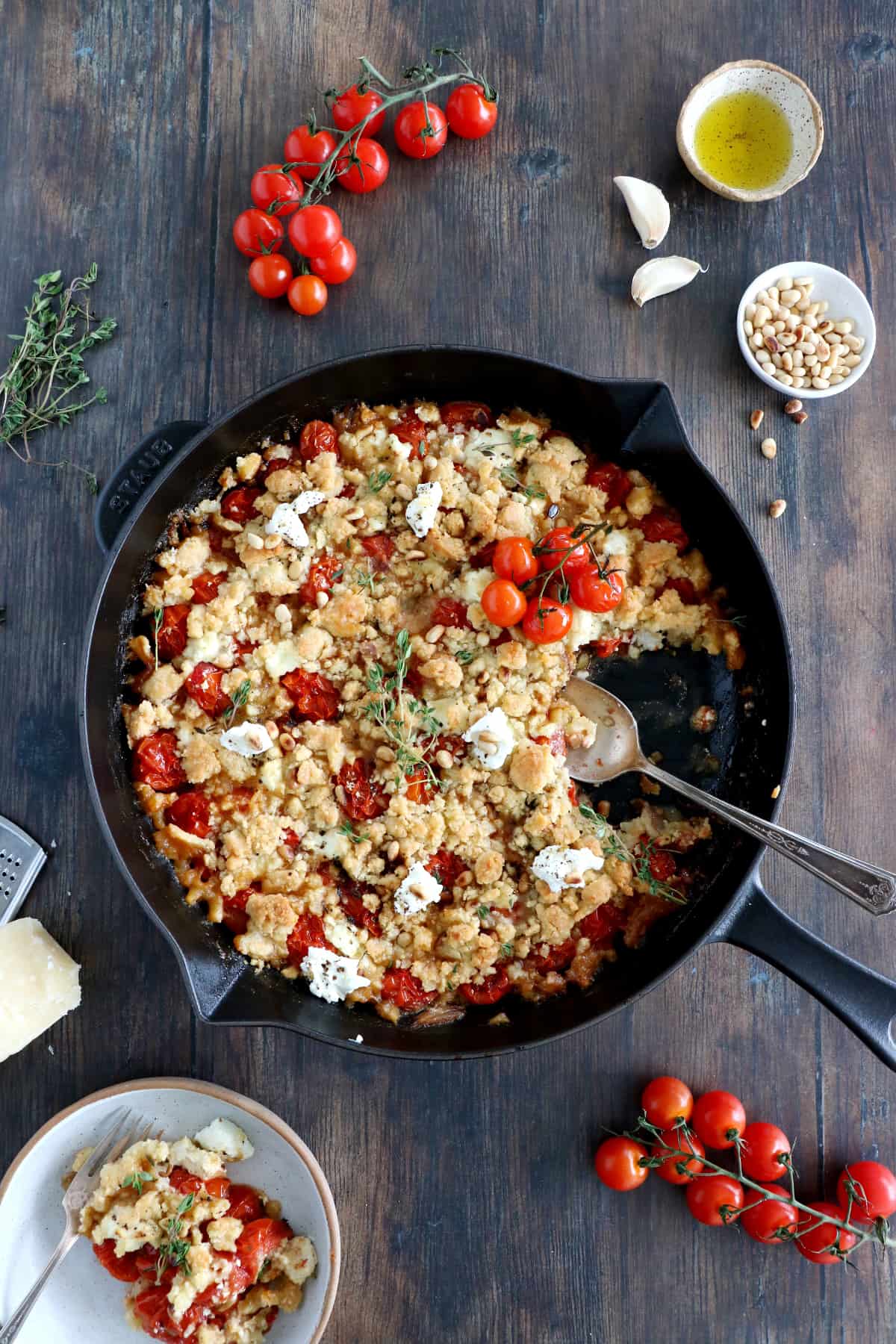 Crumble de tomates cerises et chèvre frais - Del's cooking twist