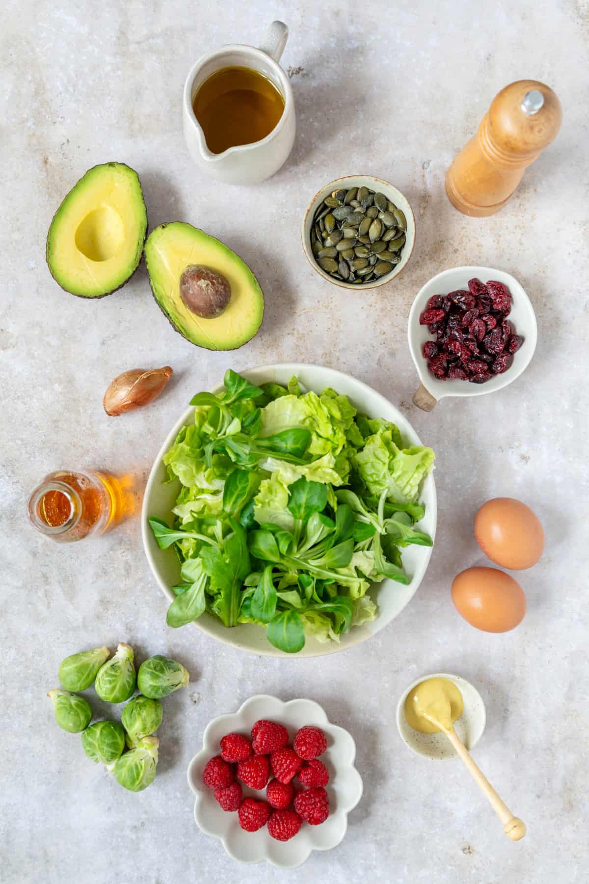 Avocado Raspberry Salad with Soft-Boiled Eggs - Del's cooking twist