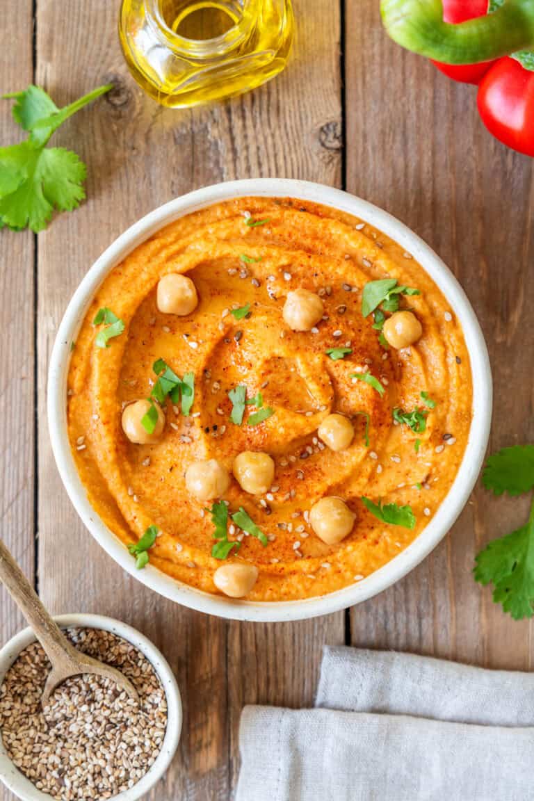 Roasted Red Pepper Hummus - Del's cooking twist