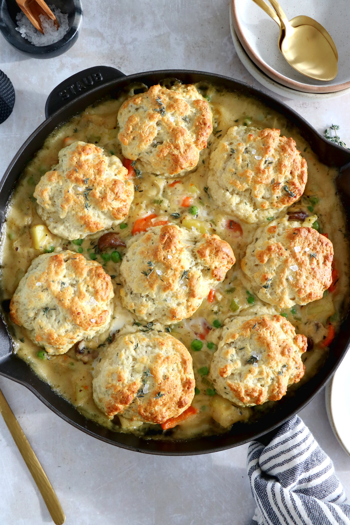 Parmesan Biscuit Vegetable Pot Pie - Del's cooking twist