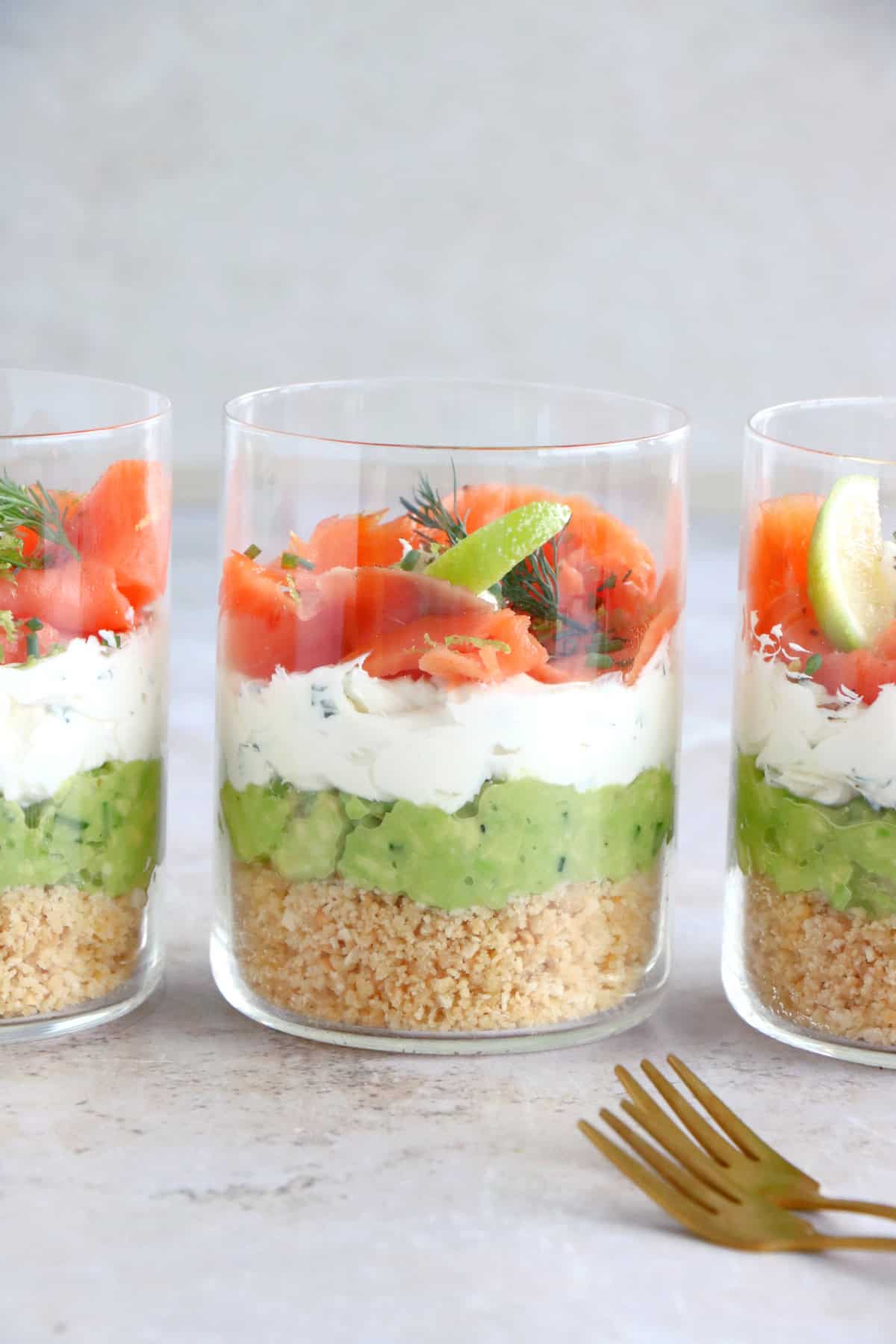Smoked Salmon Avocado Cheesecake Verrines - Del's cooking twist