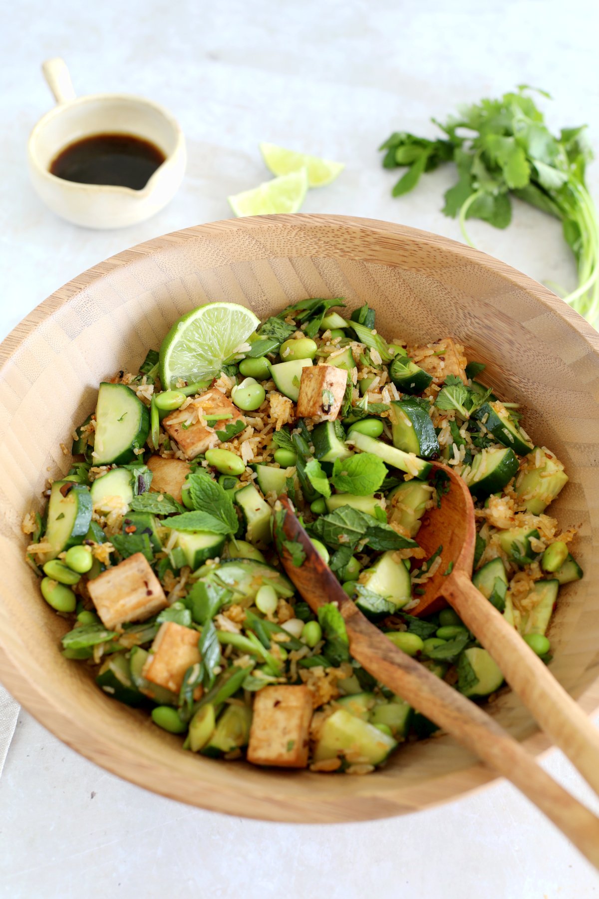 Salade de riz croustillant au tofu (crispy rice salad) - Del's cooking ...