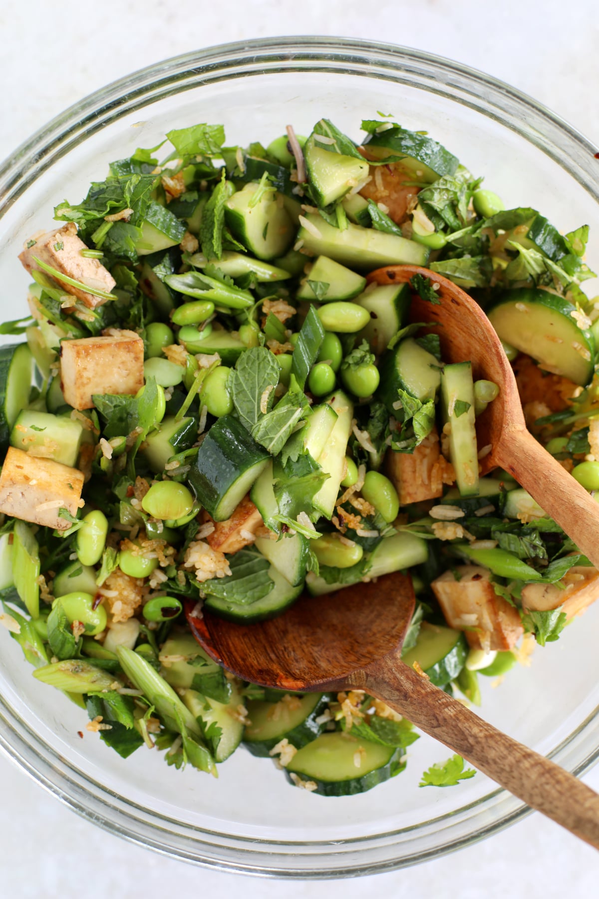 Salade de riz croustillant au tofu (crispy rice salad) - Del's cooking ...