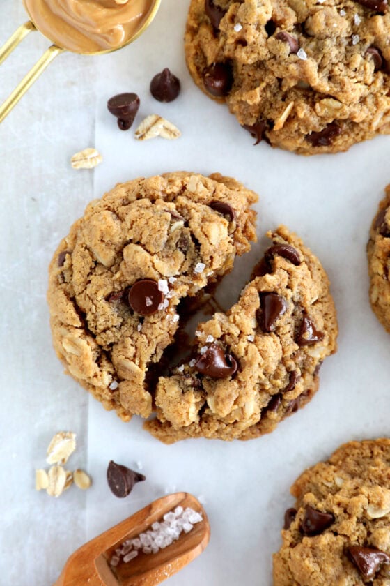 Peanut Butter Oatmeal Chocolate Chip Cookies - Del's cooking twist