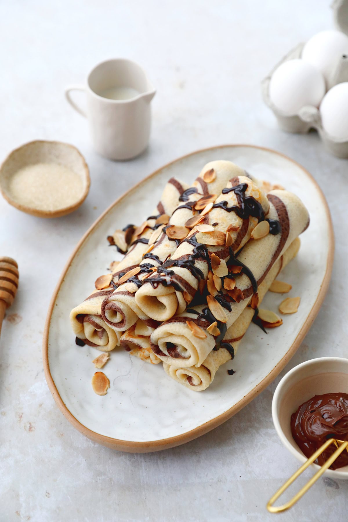 Chocolate Swirl Crepes (Zebra Crepes) - Del's cooking twist